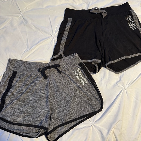 Justice | Shorts | Pair Of Justice Active Shorts Grey And Black | Poshmark